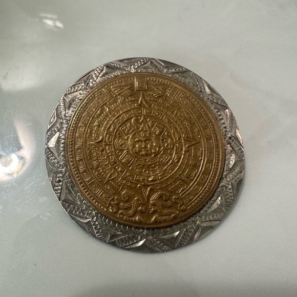 Accessories | Gold And 925 Silver Aztec Calendar Medallion | Poshmark